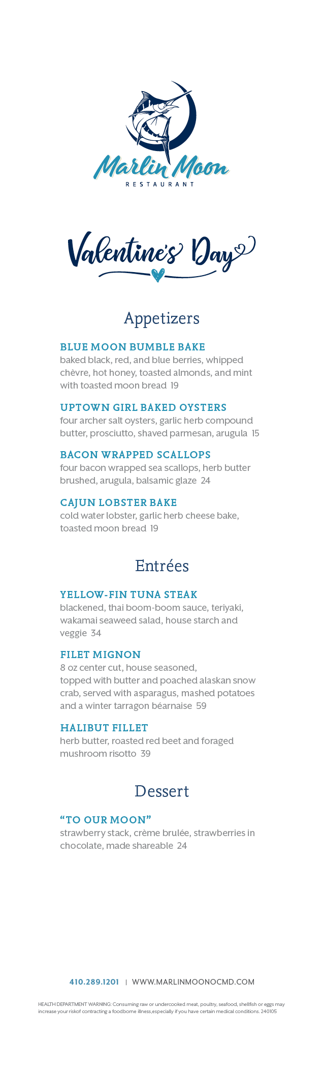 Valentine's Dinner at Marlin Moon - OCMD Restaurants