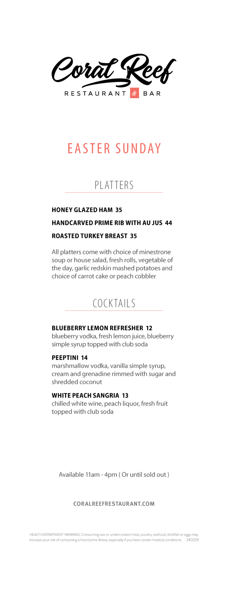 Celebrate Easter with Us! - OCMD Restaurants