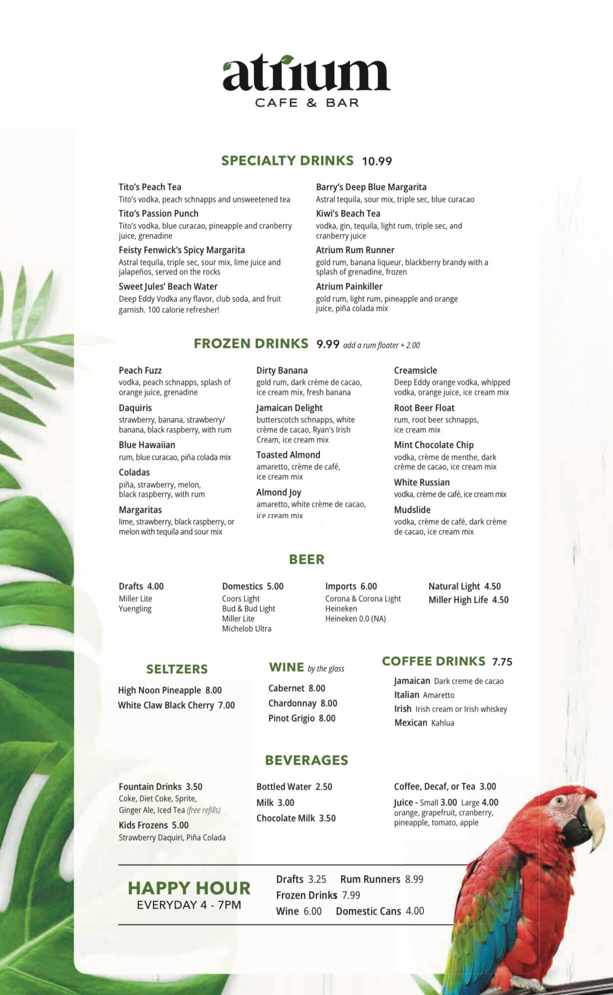 Have You Seen the New Atrium Menu?? - OCMD Restaurants