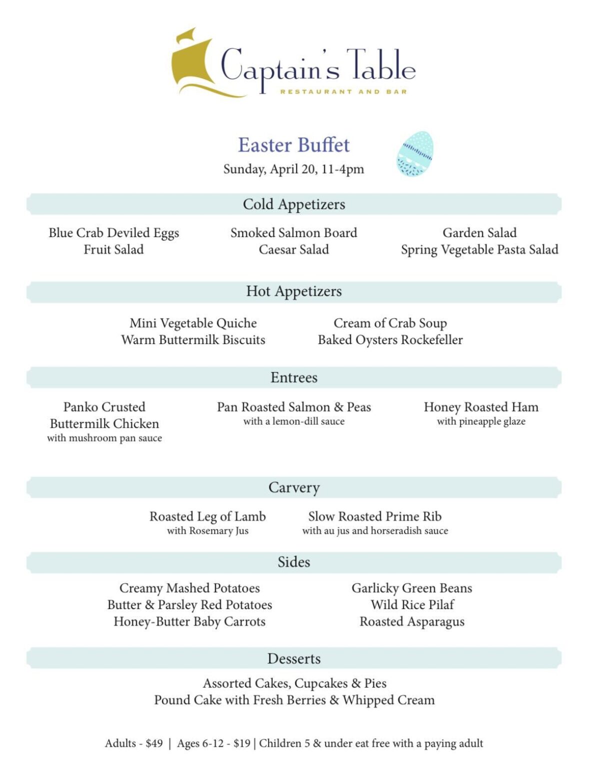 Easter Menus Are Here! - OCMD Restaurants