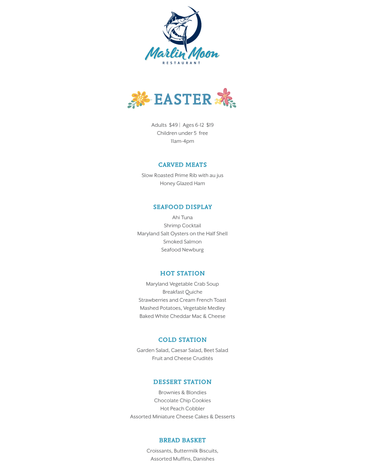 Easter Menus Are Here! - OCMD Restaurants