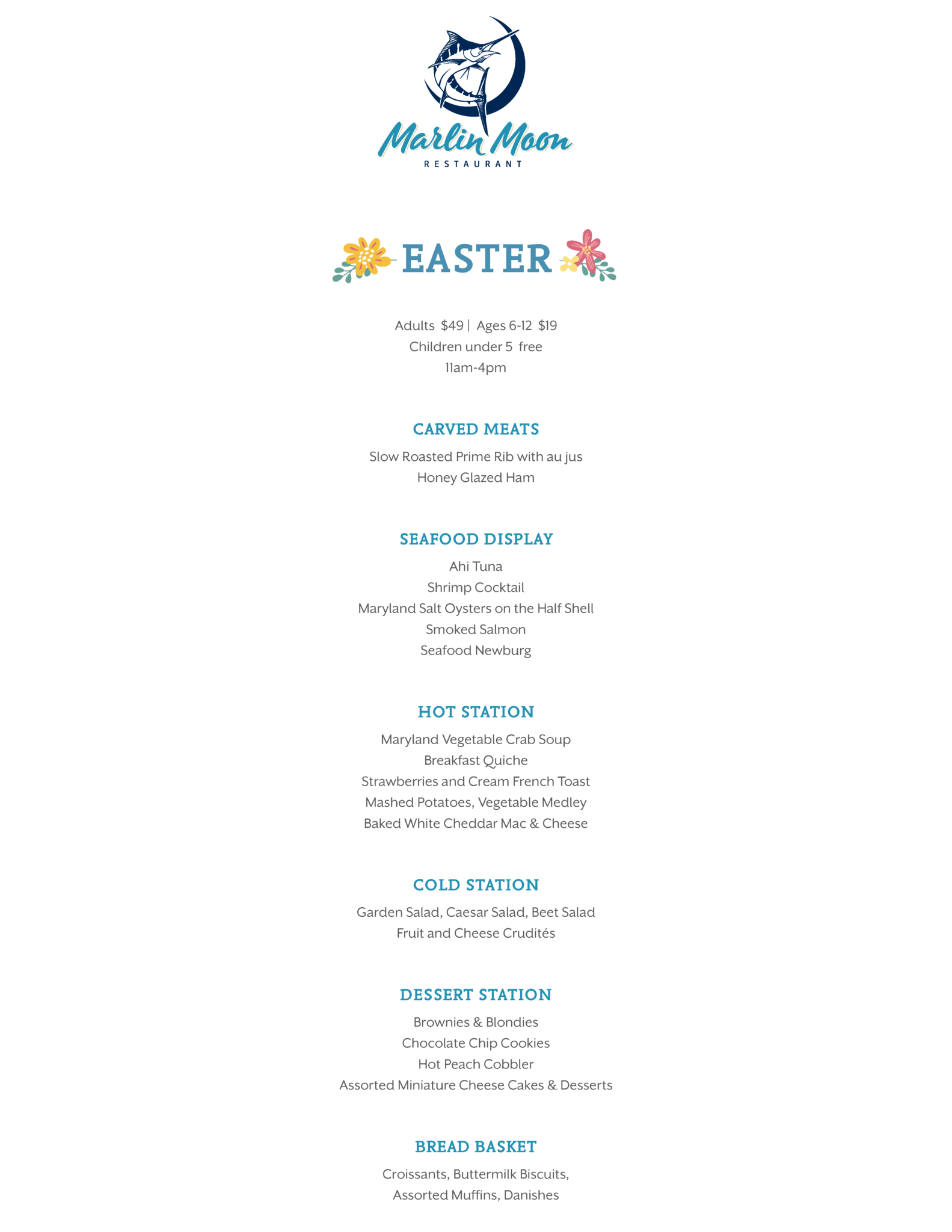 Easter Menus Are Here! - OCMD Restaurants